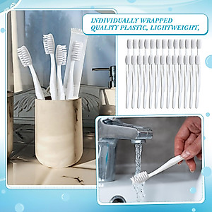 Tessco 500 Pcs Disposable Toothbrushes Individually Wrapped Soft Bristle Tooth Brush Set Travel Toothbrushes Bulk for Adults Oral Hygiene Dental Care Camping Guestroom Hotel(White)