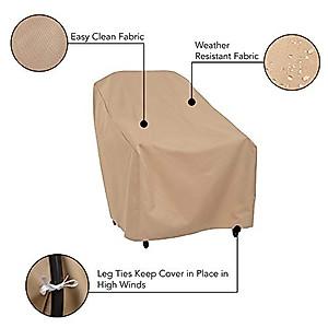 Modern Leisure Basics Patio Chair Cover - Weather-Resistant Fabric - Furniture Protection Perfect for Patio, Deck, and Porch - 27" L x 34" W x 31" H - Khaki