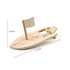 Yimaa 6 Pack DIY Wood Boat Model Wooden Sailboat Craft Wooden Boat Model Kits to Build Rubber Band Paddle Boat Toys for Kids Children Handmade DIY Craft Gift School Projects