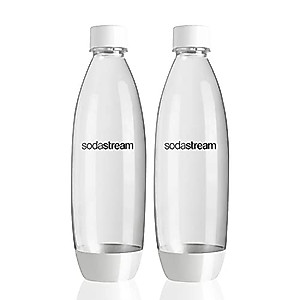 Sodastream 1l Carbonating Bottles - Fit to Source/Genesis deluxe Makers (Twin Pack) (White)