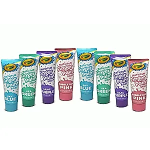 Crayola Bathtub Finger Paint Variety Pack for Kids, 8 Color-3 oz. Each Tubes Scented Colored Body Wash, Assorted Pastel Colors Blue, Green, Pink & Purple, 8 Count
