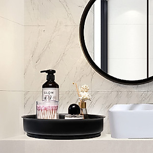 2 Pack Premium Lazy Susan Turntable, Durable and Easy to Access, 10 and 7.5 inch Round 360 Degree Rotating Cabinet Organizer for Kitchen Pantry Countertop Spice Rack, Stainless Steel, Black