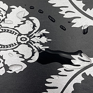 Yifely SimpleLife4U Silver Damask Furniture Paper Decorative Black Shelf Drawer Liner Peel & Stick 17x118 Inches by SimpleLife4U