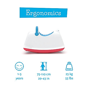 Chillafish Trackie 4-in-1; Rocker, Walker, Ride-on & Play Train, for Kids 1-5 Year, with Adjustable seat Height, Silent Non-Marking 360° Swivel Wheels, Blue and Red, Large