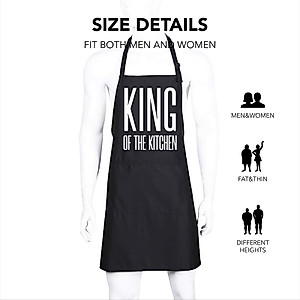 Premium Quality Kitchen Apron for Men,Funny Aprons for Men,King of The Kitchen, Mr. Apron, Men' Birthday Gift,Gifts for Dad,One Size Fits All