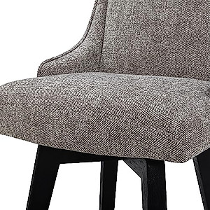 CHITA Counter Height Swivel Barstools, Upholstered Fabric Bar Stools Set of 2, 26" Seat Height, Pebble Grey