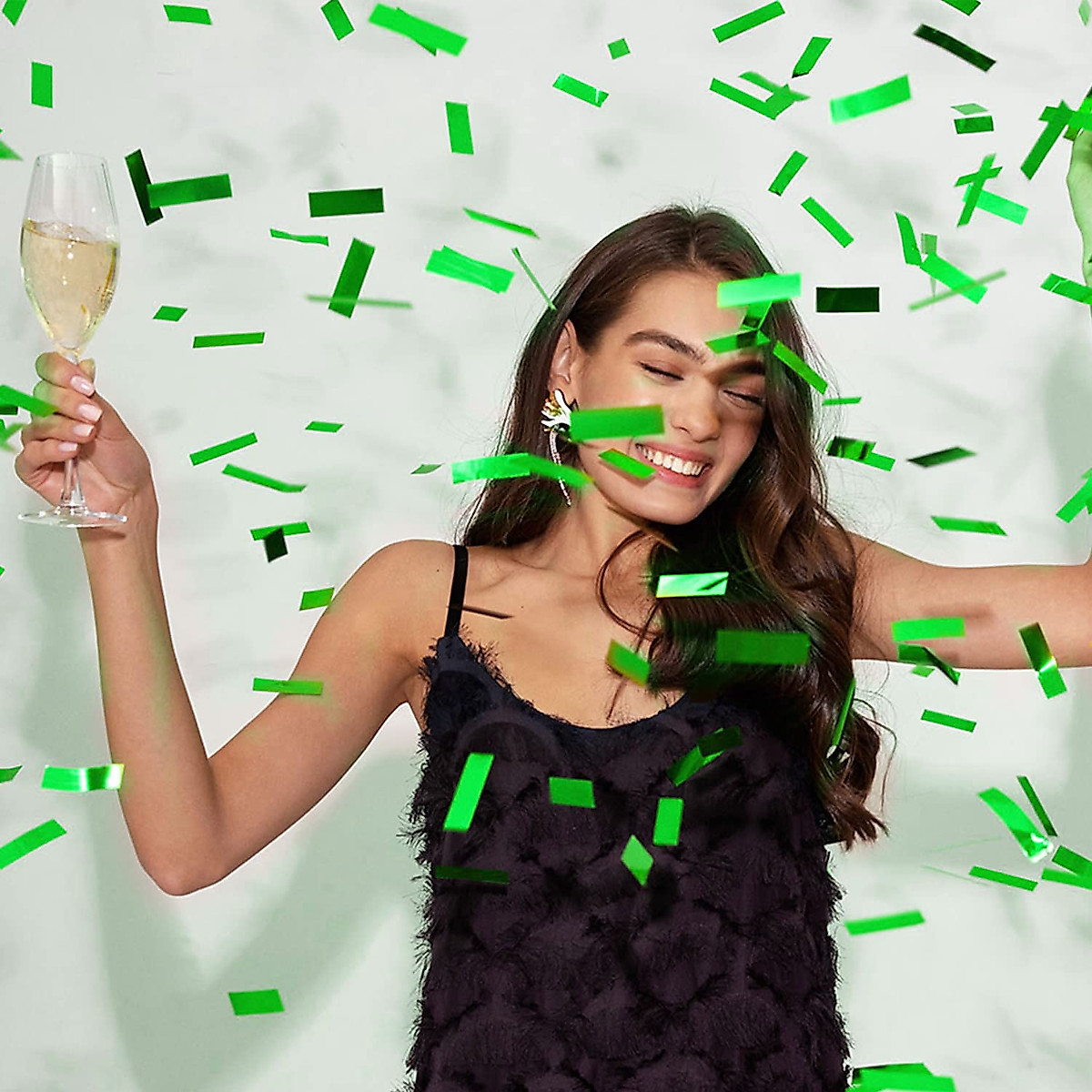 Confetti Cannons Confetti Poppers,15 Inch Biodegradable Party Poppers Confetti Shooters, WORKKEEP Green Confetti Pop for Birthday Wedding Celebration New Year Decorations Air Powered Confetti