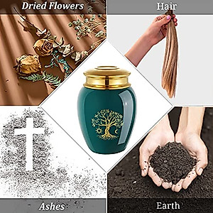 DGDCDV Human Ashes Keepsakes Urn 24 Cubic Inches, Small Ceramic Urns for Human Ashes, Tree of Life Cremation Urn, Urns for Sharing Adult Ashes, Pet Cat and Dog Urn, Adult Funeral Urn