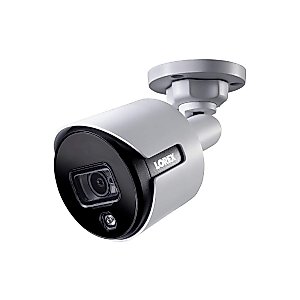 Lorex Indoor/Outdoor 4K Security Camera, Add-On Bullet Camera for Wired Surveillance System, Active Deterrence and Color Night Vision, 1 Bullet Camera(Renewed)