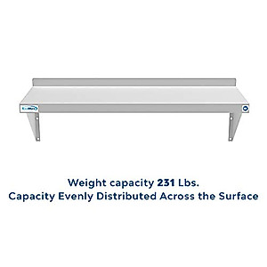 KoolMore NSF Stainless Steel Wall Mount Shelf - Industrial Grade Metal Shelf for Commercial Restaurant Kitchens 12 x 36