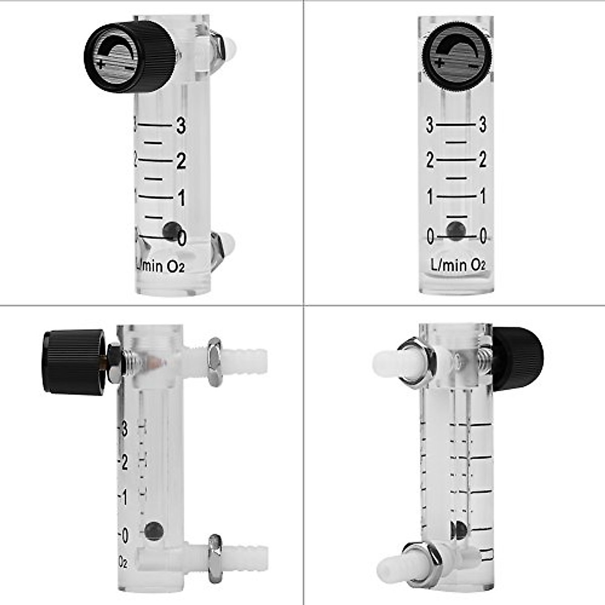 LZQ-2 Flowmeter 0-3LPM Flow Meter Gas Flowmeter with Control Valve for Measuring Controlling Gas Flow