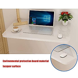 Wall Mounted Floating Folding Drop Leaf Table, Home Office Table Desk Workstation Computer Desk, Perfect Addition to Home Office/Laundry/Home Bar/Kitchen Dining Room