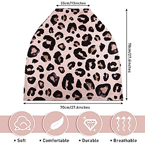 Stretchy Baby Car Seat Cover Baby Car Seat Canopy Nursing Cover Carseat Canopy for Babies Breastfeeding and Car Seat Multi Use Shopping Cart High Chair Cover (Leopard Style)