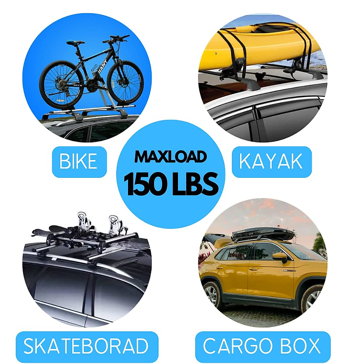 Titopena Roof Rack Cross Bars fit for Ford Bronco Sport 2020-2024 (On Road) Top Rails Carrier Bag Luggage Kayak Canoe Bike Snowboard Skiboard(NOT Fit Badlands &Outer Banks Model)