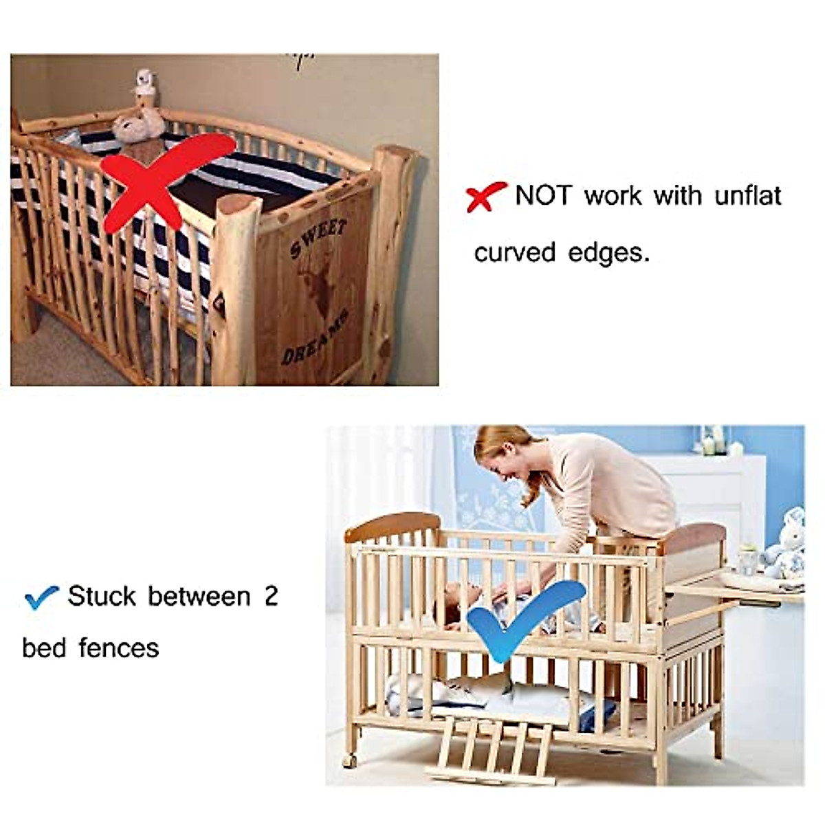 Yimisya Wooden Baby Crib Arm - Anti-Slip Crib Mobile Bed Bell Holder Arm DIY Mobile Hanger Kit for Crib & Nursery Decor