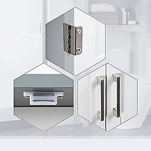 kleankin Modern Over The Toilet Storage Cabinet, Double Door Over Toilet Bathroom Organizer with Adjustable Shelf and Open Shelf, Grey