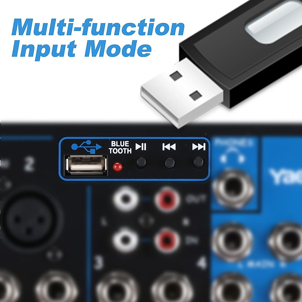 Professional 4/7 Channel Live Studio Audio Sound USB Compact DJ Mixer Mixing Console (4 Channel)