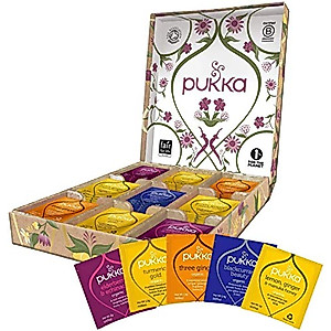 Pukka Organic Gift Set Tea Bags, Support Selection Box Herbal Tea, 45 Tea Bags