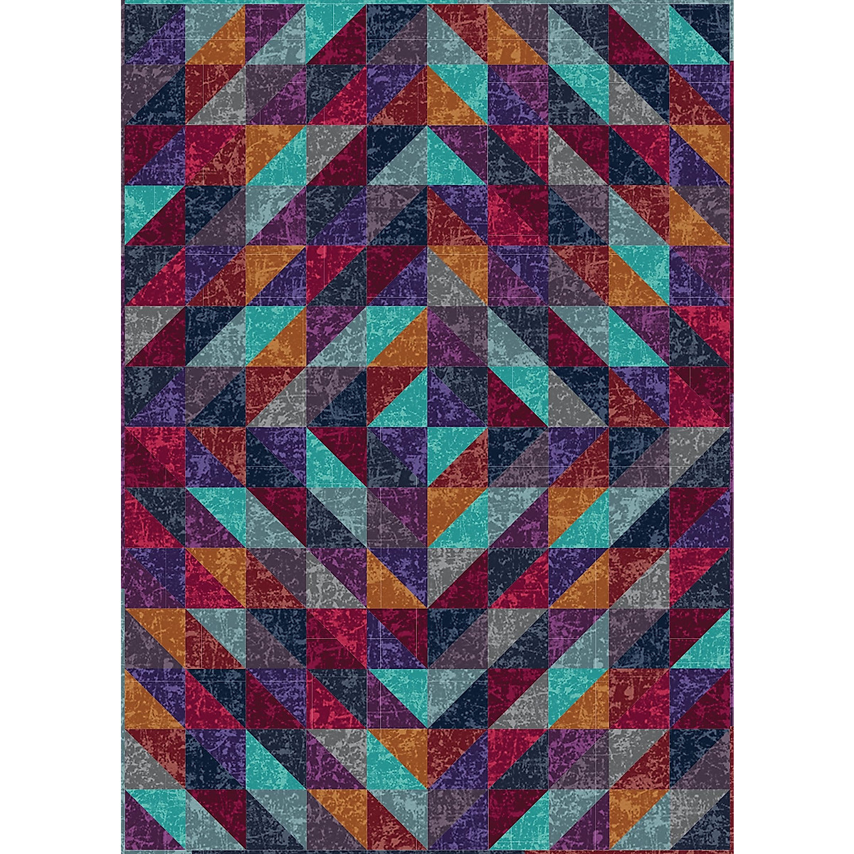 Connecting Threads Beginner Lap Throw Quilt Kit (40.5" x 56.5") - Half-Square Triangle Fun (Weathered Tonals - Jewel)