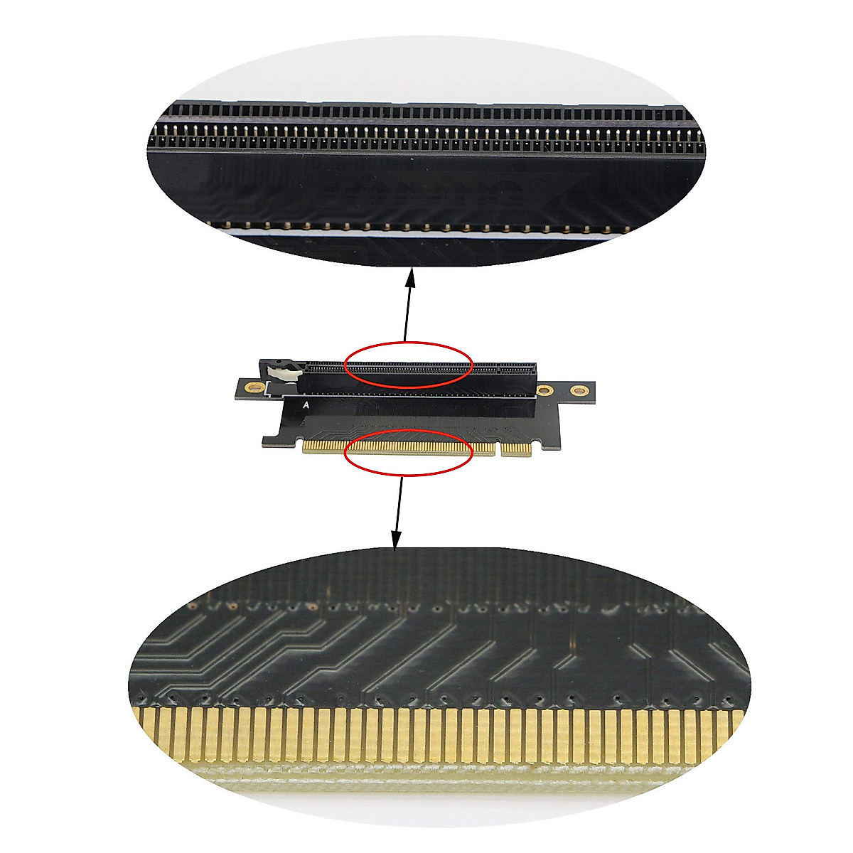 Pci-E 16x Riser Card,PCI Express 3.0 16X Extension Cable 90 Degree High Speed Riser Card