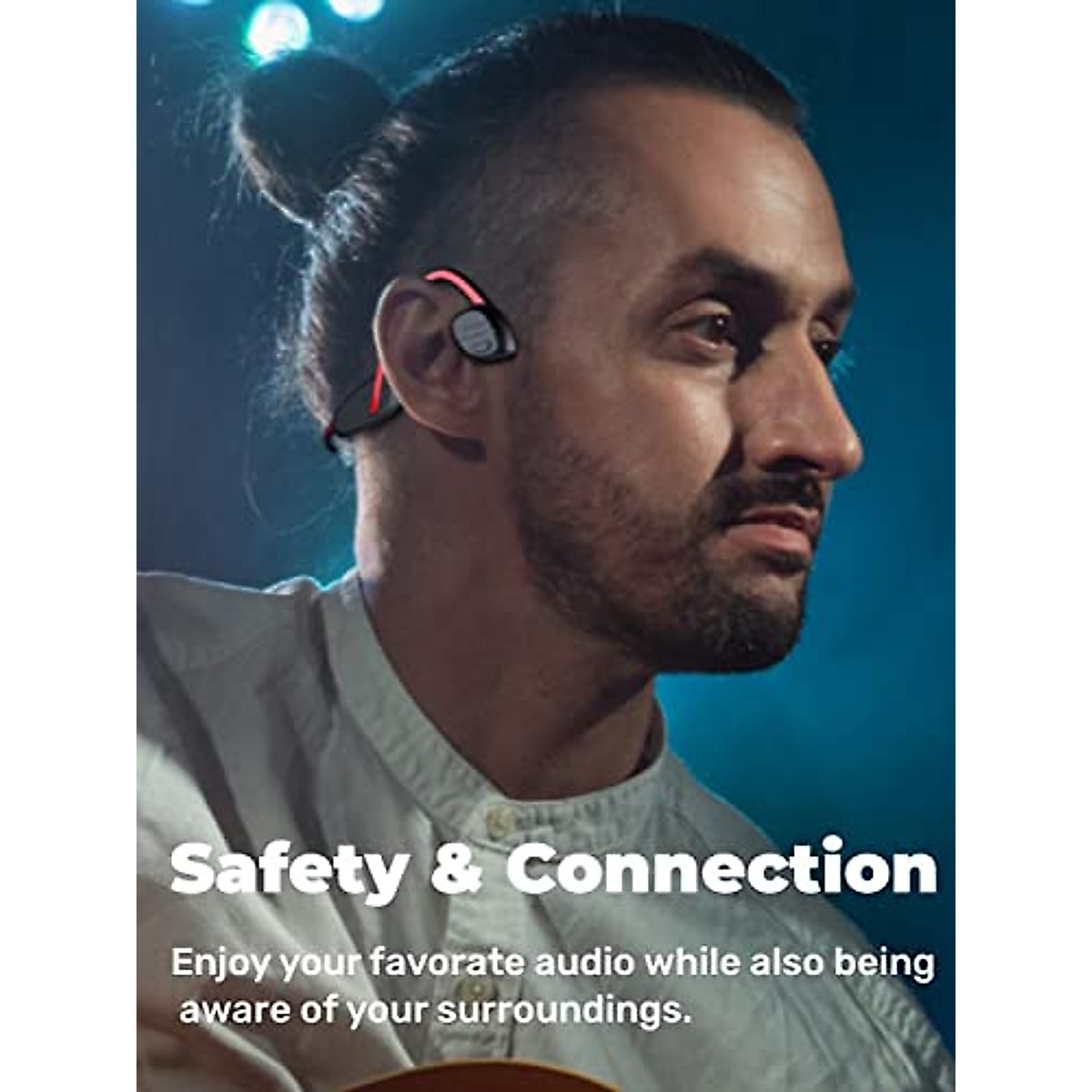 GenXenon Bone Conduction Headphones Bluetooth 5.3 Open Ear Headphones IPX6 Waterproof 8 Hours Playtime Wireless Earphones Bluetooth Headset with Mic for Running, Cycling, Driving, Sports, and Fitness