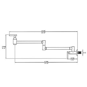 EKRTE Commercial Stainless Steel Pot Filler Faucet Folding Stretchable Double Joint Swing Arm Wall Mount Kitchen Faucet Single Hole Two Handle Kitchen Sink Faucet, Matte Black