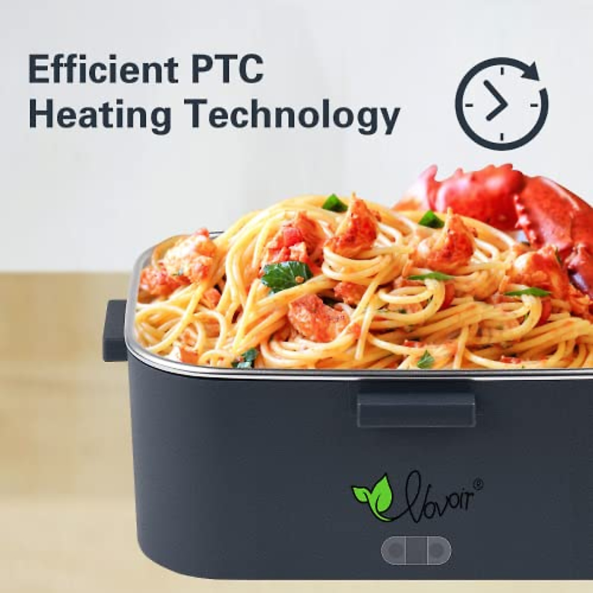 Vovoir 1.8L Large Electric Lunch Box,75W 110V/12V/24V 3 in 1 Portable Food Warmer Lunch Heater for Car Truck Home Work,Heated Lunch Boxes for Adults-Leak Proof