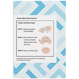 Amazon Brand - Solimo 10 Day Teeth Whitening Strips Kit, 10 Treatments