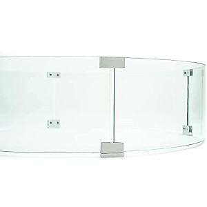 Elementi Metropolis Table Cast Concrete Natural Gas Fire Table, Outdoor Fire Pit Fire Table/Patio Furniture, Canvas Cover & Lava Rock Included with Free AMS Fireplace Wind Guard