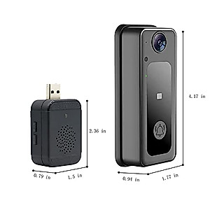 Ring Doorbell Camera Wireless with HD Video, 130° View, Electrical Equipment, Ring Video Doorbell with Night Vision,Two Way Audio,Home Security System, Rechargeable WiFi Doorbell