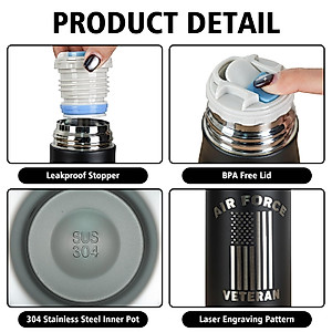 qchdln 17 OZ Veteran Bullet Tumbler with Lid - Ideal Gifts for Men Father's Day, Birthday, Veterans Day, Christmas - Perfect for Air Force, Navy, Army, Military & Veterans Cup