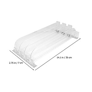 Alipis 1 set shelf pusher beverage pusher glide spring loaded can organizer plastic storage bins for shelves self-pushing drink holder pusher machine soda rack handle 35c drinks white