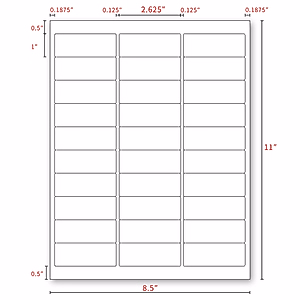 KKBESTPACK Label Sticker, Address Labels – 30 Up Shipping Labels 1” x 2-5/8” Self-Adhesive Barcode FNSKU Stickers for Inkjet and Laser Printer (100 Sheets / 3000 Labels) (KK30)