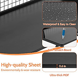 PayLessHere Computer Writing Desk 39 inch Sturdy Home Office Table with A Baffle to Keep Items from Slipping,Home Office Desk Workstation with Waterproof and Scratch Resistant Desktop (Black)