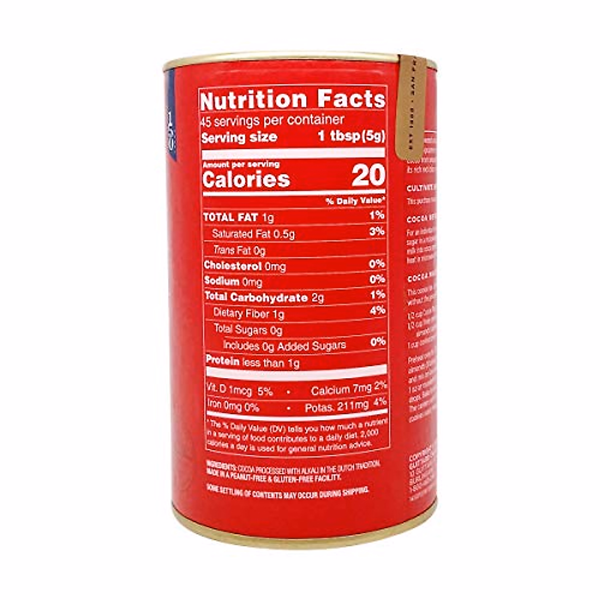 E Guittard Cocoa Powder, Unsweetened Rouge Red Dutch Process Cocoa, 8oz Can