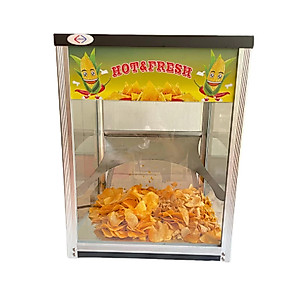 Commercial Chip Warmer Machine Restaurant Chip Display Cabinet, Stainless Steel Frames, Keep Chips Warm and Fresh for Hours
