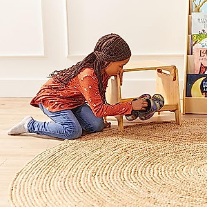 ECR4Kids Sit or Step Stool, Kids Furniture, Natural