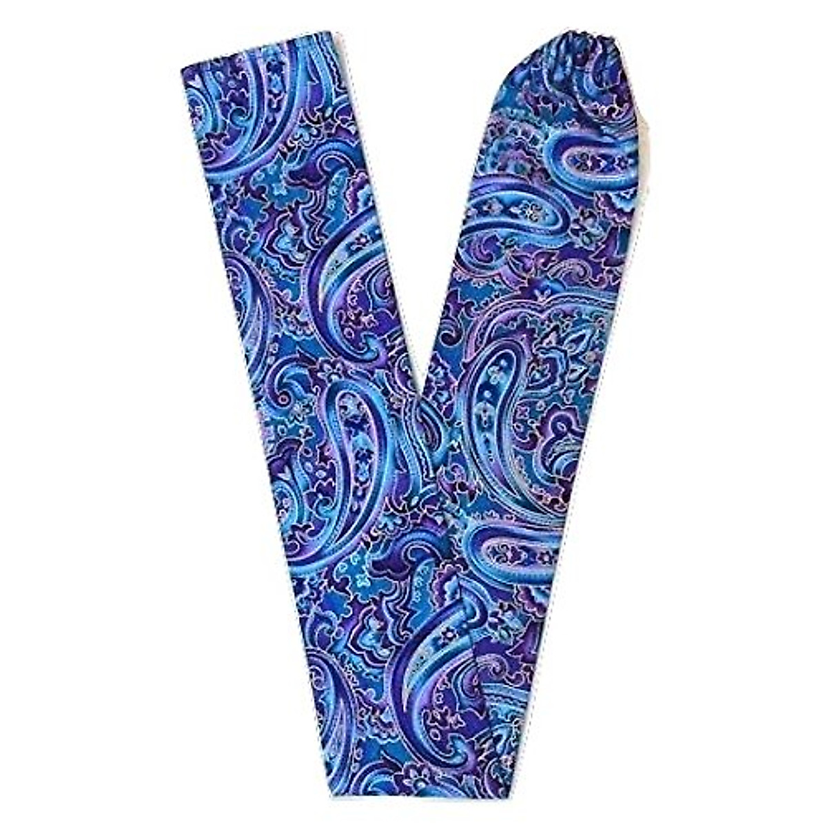Stethoscope Covers Handmade Variety Patterns Colors 100% Cotton Scrunchie (Metallic Style Purple Blue Paisleys)