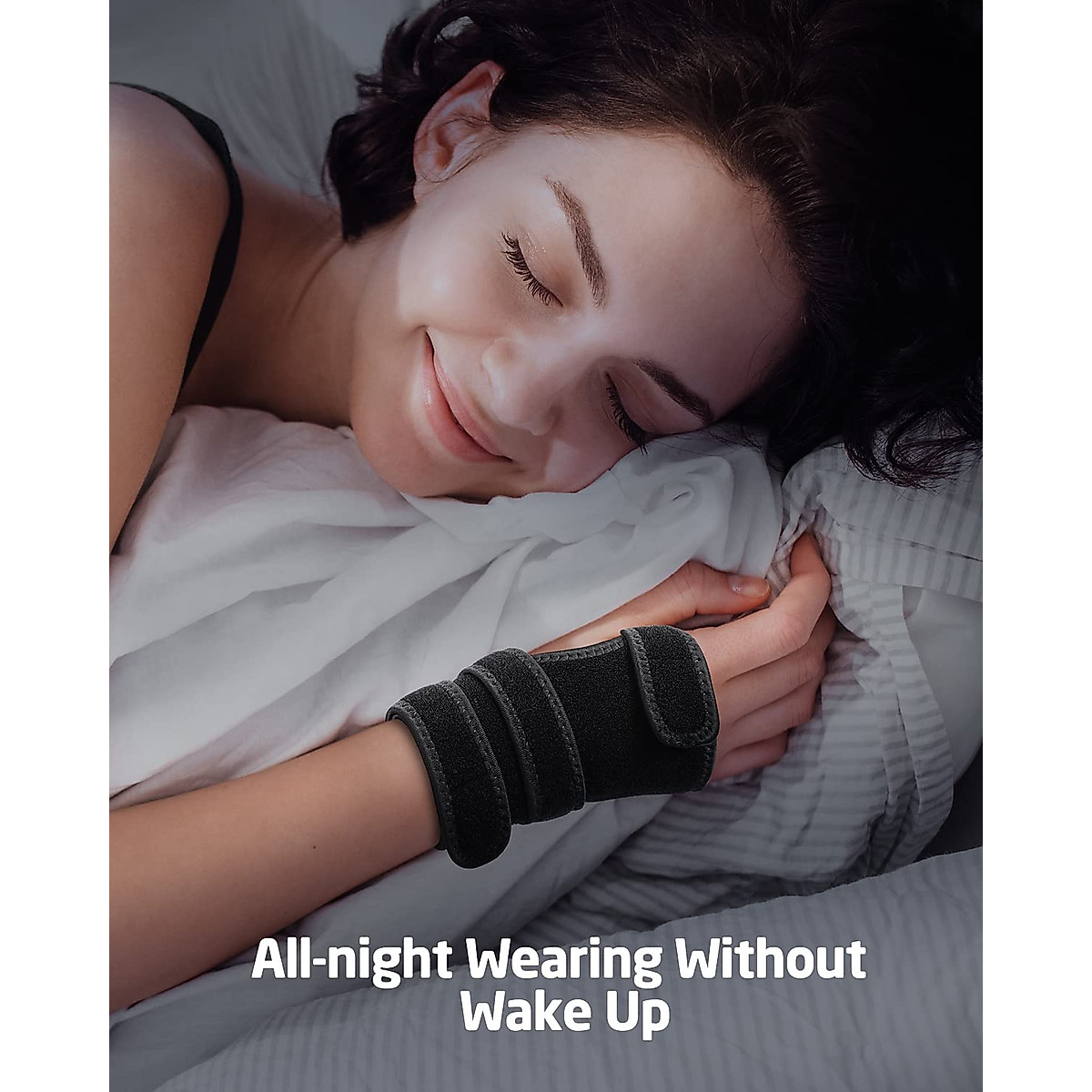 Tintol Wrist Brace for Carpal Tunnel Relief Night Moderate Support Splint for Typing Sleeping with a Metal Bar, Hand Brace Fit Right Left Hand for Tendonitis, Sprain, Arthritis, RSI (Right hand)