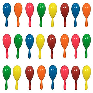 24pcs Mini Maracas for Kids Mexican Fiesta Party Favors Plastic Maraca Shakers Noisemaker for Cinco de Mayo Day of the Dead Fiesta Mexican Themed Birthday Christmas Party Supplies Favors Kids Gifts