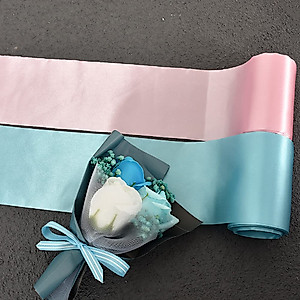 TONIFUL 4 Inch Wide Pink Solid Satin Ribbon 22yd Fabric Large Ribbon for Cutting Ceremony Grand Opening Chair Sashes Table Hair Car Bows Floral Sewing Craft Gift Wrapping Wedding Party Decoration