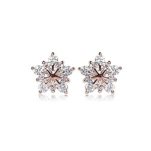 Sweets Bling Snowflake Stud Earrings Big Flower Zircon Earring Women's Accessories Jewelry Gift to Girlfriend Fashion Professionals