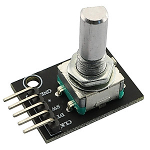 RLECS 2pcs Encoder Module Brick Sensor clickable Switch 360 Degree Rotary KY-040 with Knob Cap for Arduino