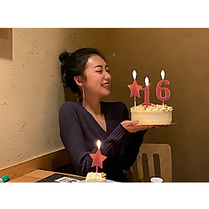 2.75in Red Number 2 Birthday Candles, Glitter Red Happy Birthday Cake Cupcake Toppers Decoration and Celebrating for Adults/Kids Party Baking (2.75in Red Number 2)