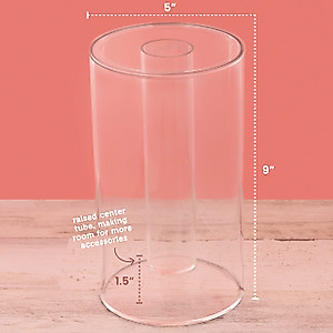 Yofi Design Headband and Scrunchie Holder with Room for Small Accessories. Clear Acrylic Organizer for Bows, Ties, Clips, Pins & More.