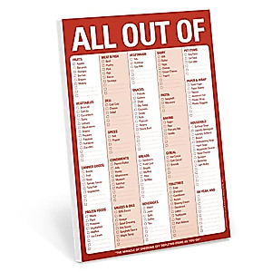 Knock Knock All Out of Pad Grocery List Note Pad, 6 x 9-inches (Red)