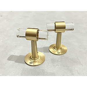 Morco Deco 1pc Brass Lucite Robe Hook Handmade Bathroom Kithcen Towel Hook Lucite Brass Coat Hook Hangers Storage Hook (Satin Brass)