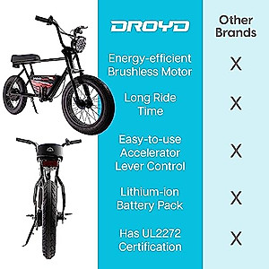 Droyd Blipper Electric Mini Balance Bike for Kids Ages 13+, 250W w 12.5MPH up to 12.5 Miles, up to 60 Mins Run Time w 16in Tire, 24V 10Ah Battery