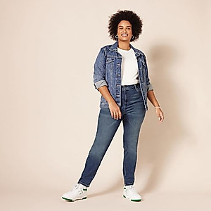 Amazon Essentials Skinny Jeans for Women, High Waist, Stretchy Denim, Medium Wash, 8 Short