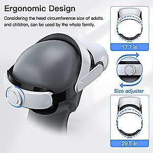 SiWiQU 5 in 1 Head Strap Set for Quest 2 Accessories, Elite Strap for Enhanced Support with Halo Controller Protector, Face Pad Cushion and VR Shell Protective Cover